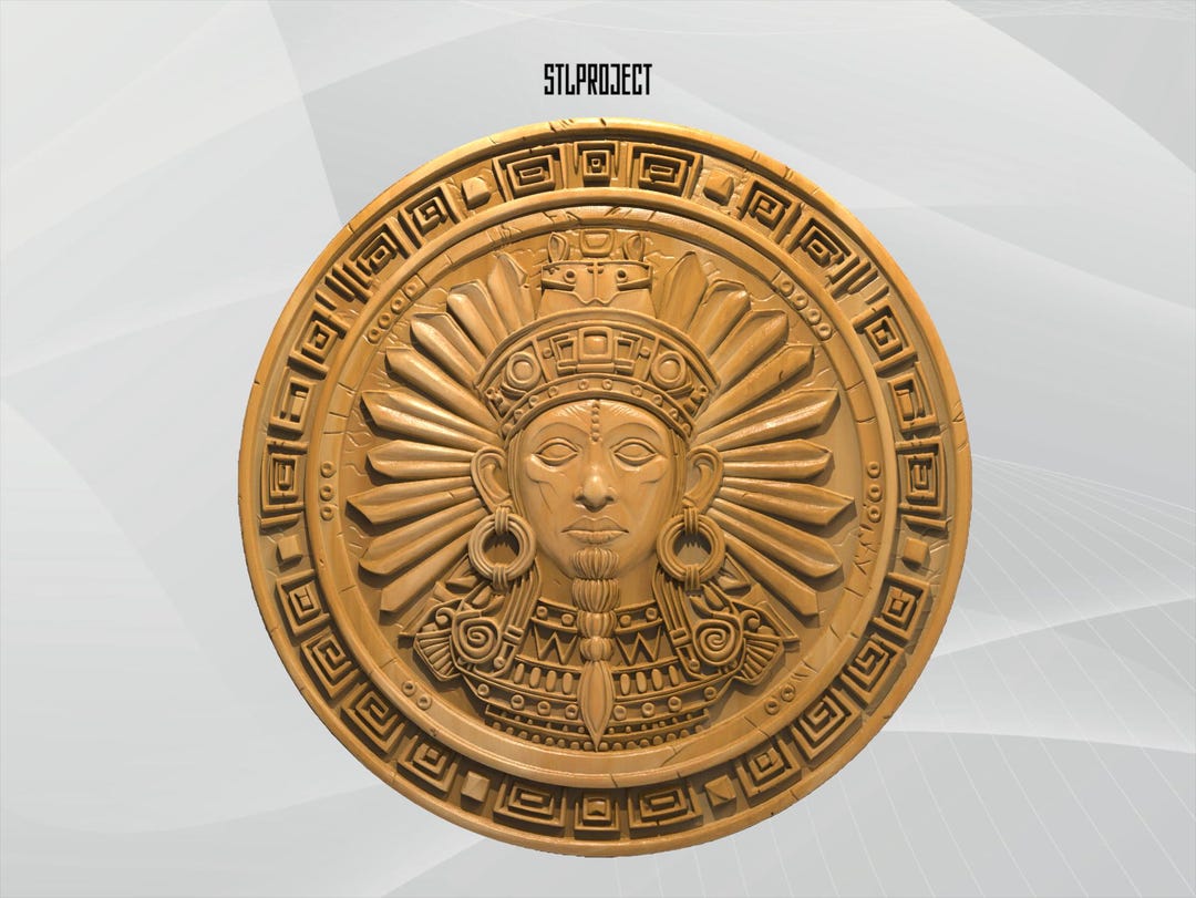 Aztec Sculpture 3D STL Relief Design - Ideal for CNC, Router, and 3D ...