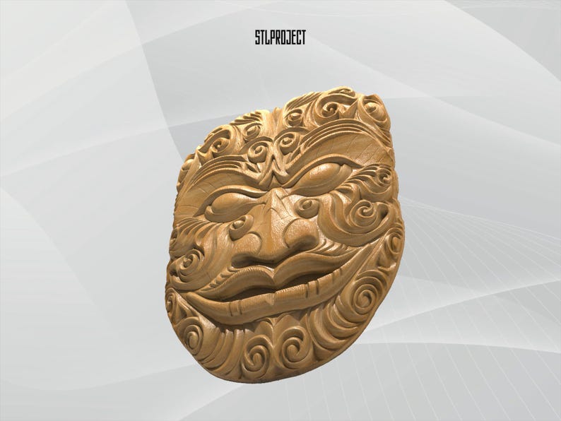 Maori Face 3D STL Relief Design - Ideal for CNC, Router, and 3D ...