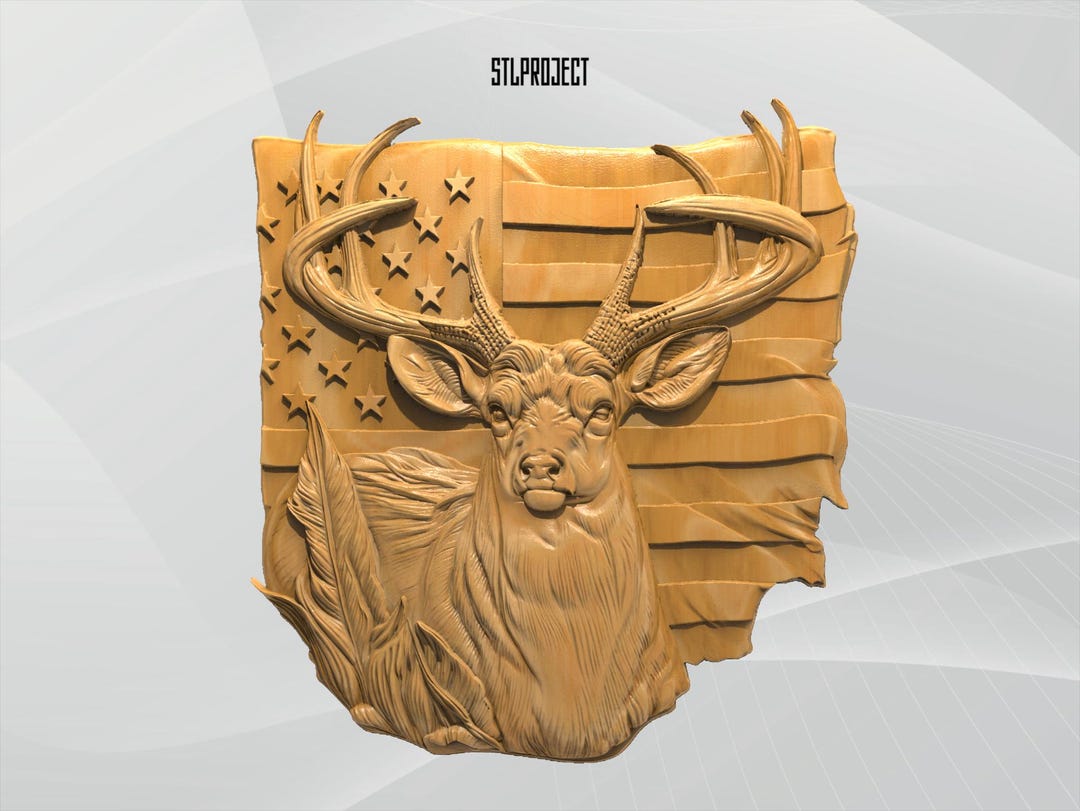 Deer USA 3D STL Relief Design - Ideal for CNC, Router, and 3D Printing ...