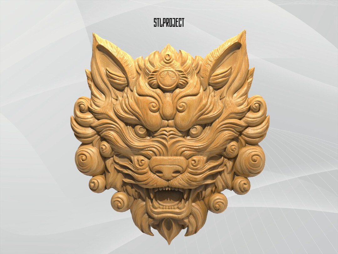 Chinese Lion 3D STL Relief Design - Ideal for CNC, Router, and 3D ...