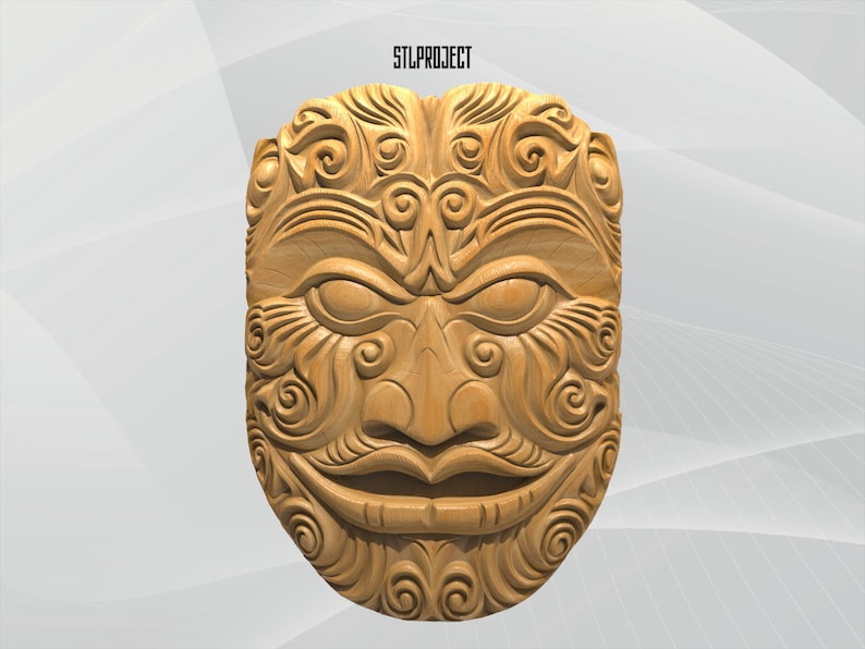 Maori Face 3D STL Relief Design - Ideal for CNC, Router, and 3D ...