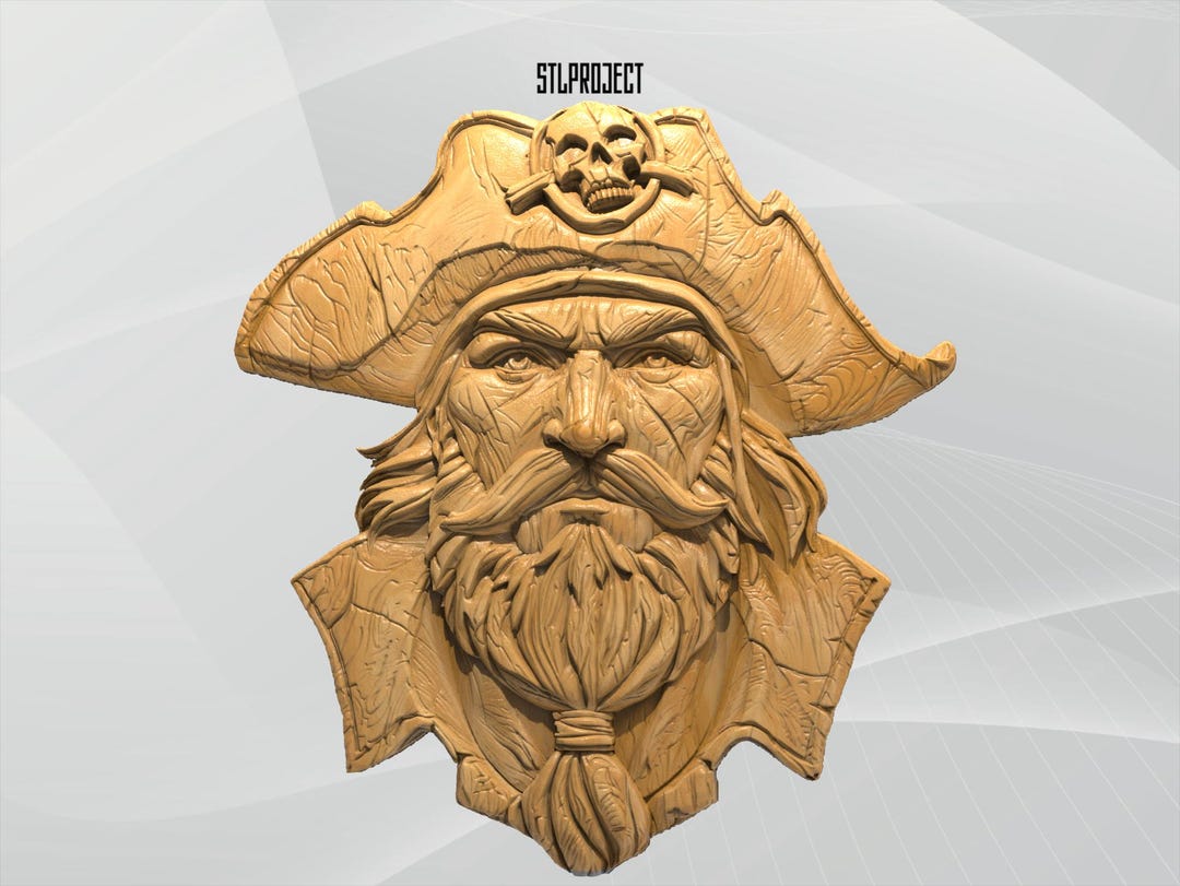 Pirate 3D STL Relief Design - Ideal for CNC, Router, and 3D Printing ...