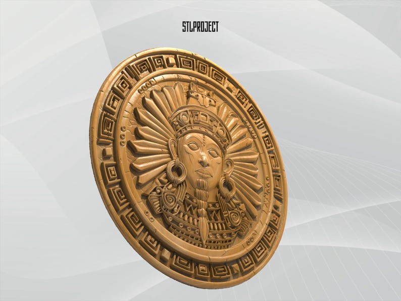 Aztec Sculpture 3D STL Relief Design - Ideal for CNC, Router, and 3D ...