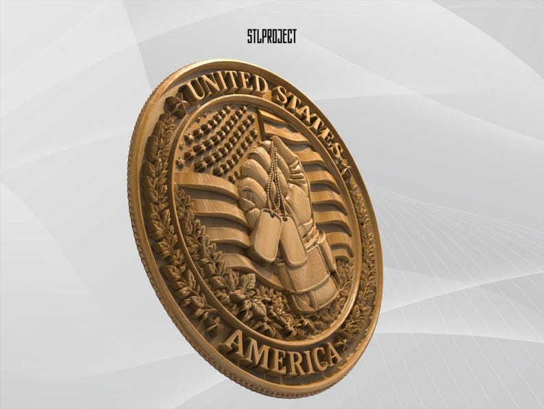 Military USA 3D STL Relief Design - Ideal for CNC, Router, and 3D ...