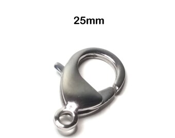 Stainless Steel Polished Clasp Round Lobster All Sizes Surgical Steel ...