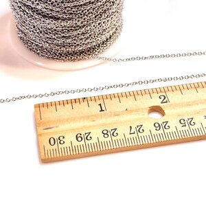 Fine Stainless Steel Chain, Soldered Closed Links, 2x1.5x0.4mm, 316 ...
