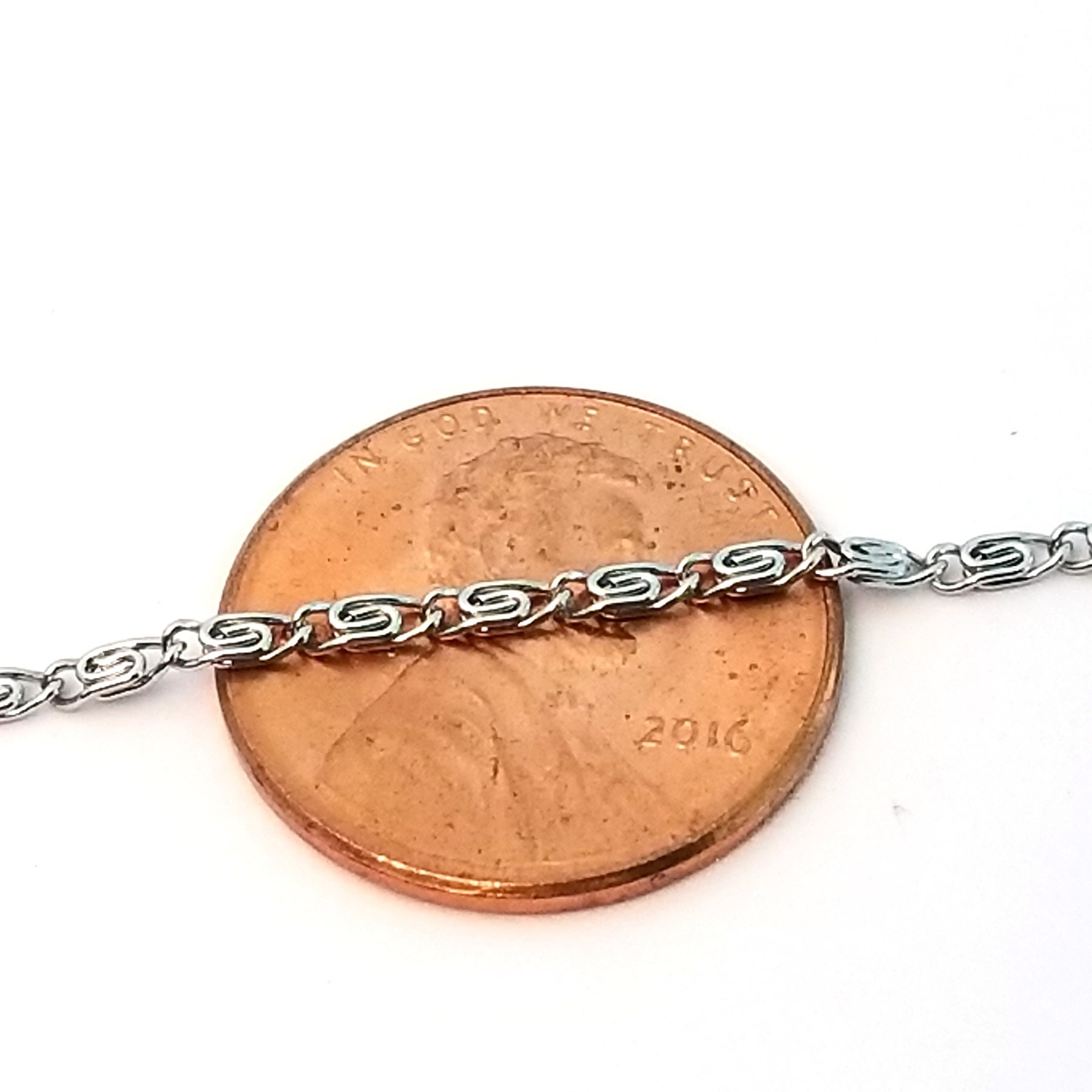 Lumachina Chain, Tiny 4x1.5mm, 0.8mm Thick, Non Tarnish Stainless Steel ...
