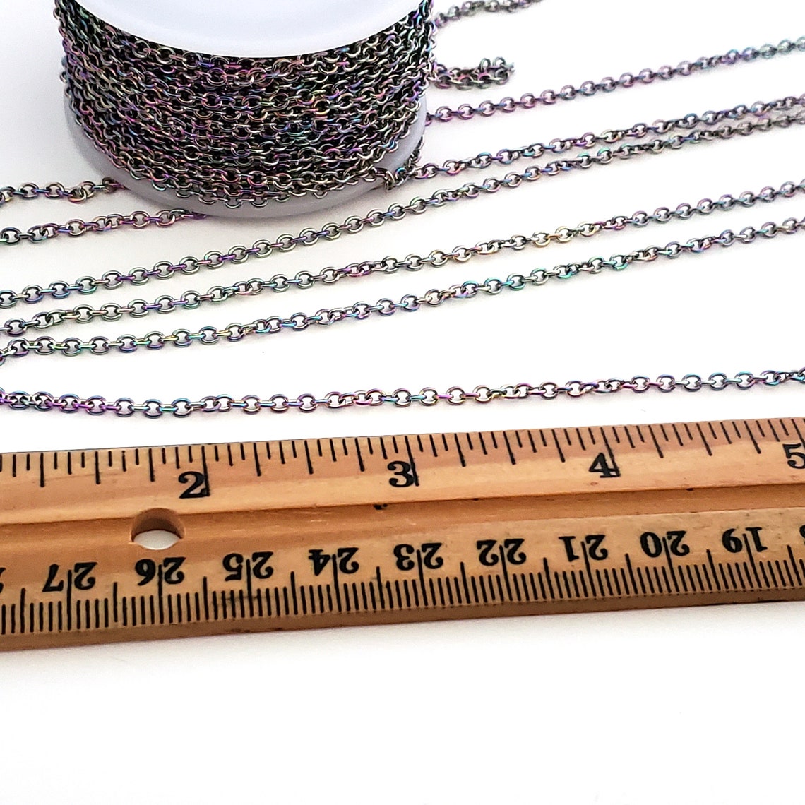 Rainbow Titanium Plated Stainless Steel Chain 2x2mm Oval | Etsy