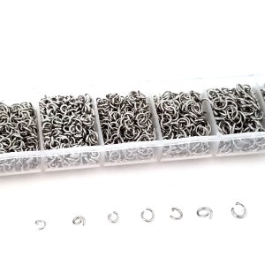 Small Thin Jump Ring Kit, 2500 Assorted Light Duty Stainless Steel, 23 ...