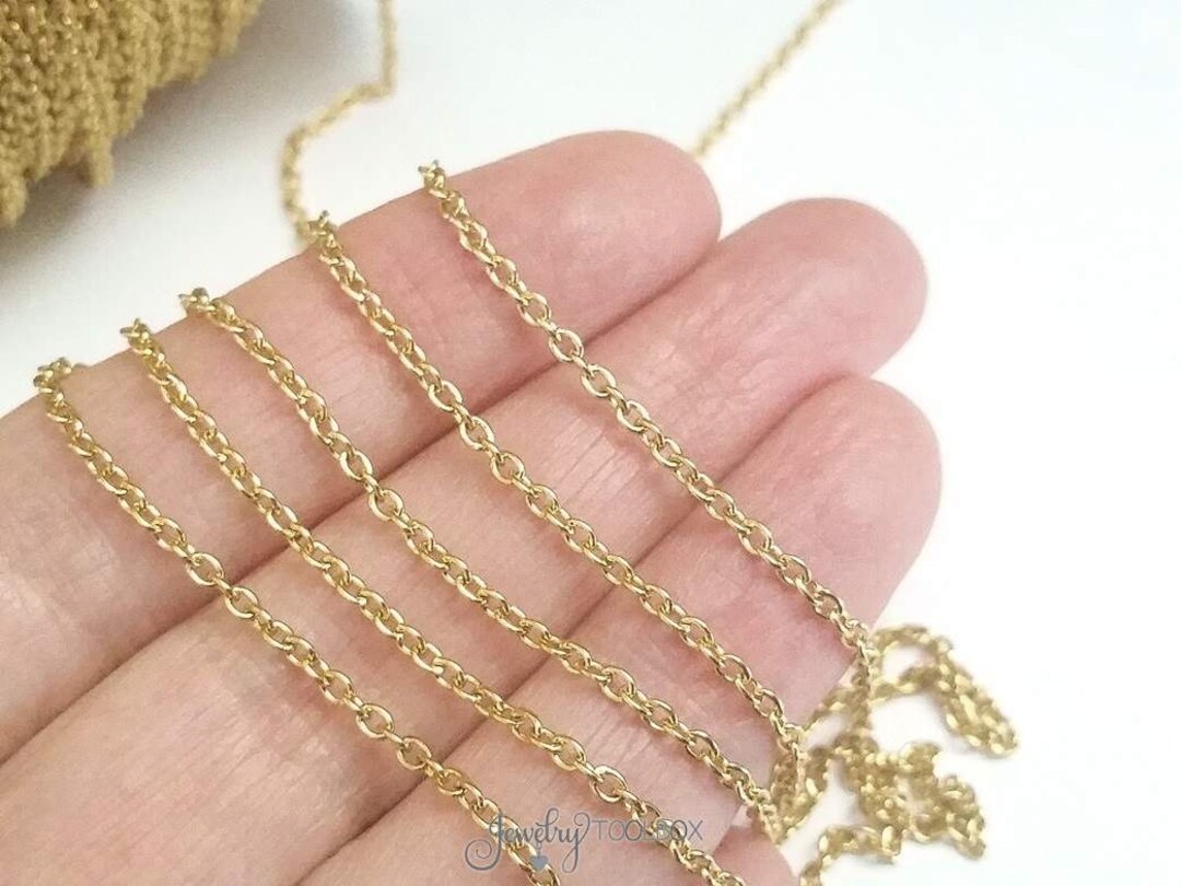 Gold Stainless Steel Chain, Fine Stainless Chain, Delicate Chain, Non ...