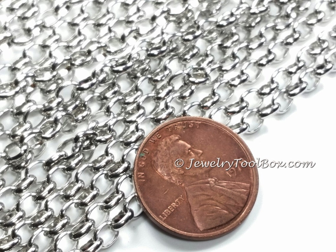 Stainless Steel Jewelry Chain Soldered Closed Links Rolo - Etsy