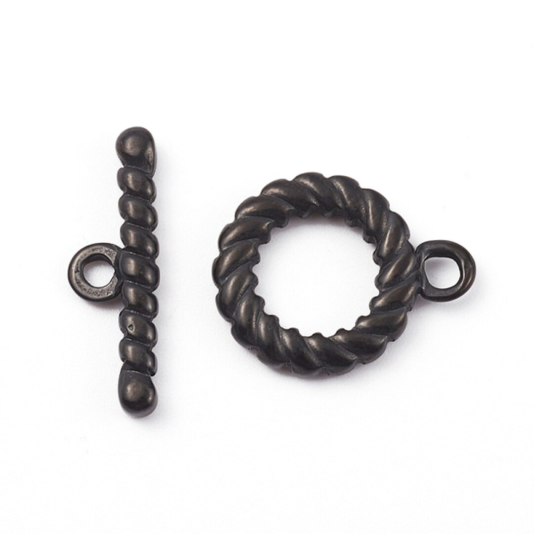 Black Toggle Clasp, Stainless Steel, Twisted Rope Design ...