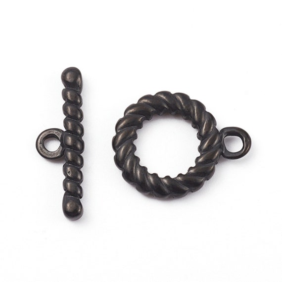 Black Toggle Clasp Stainless Steel Twisted Rope Design - Etsy