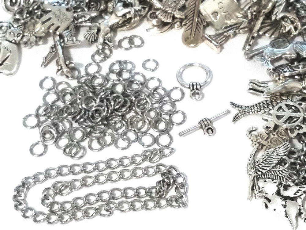 Charm Bracelet Kit Do It Yourself Jewelry Making Kit Over 50 - Etsy