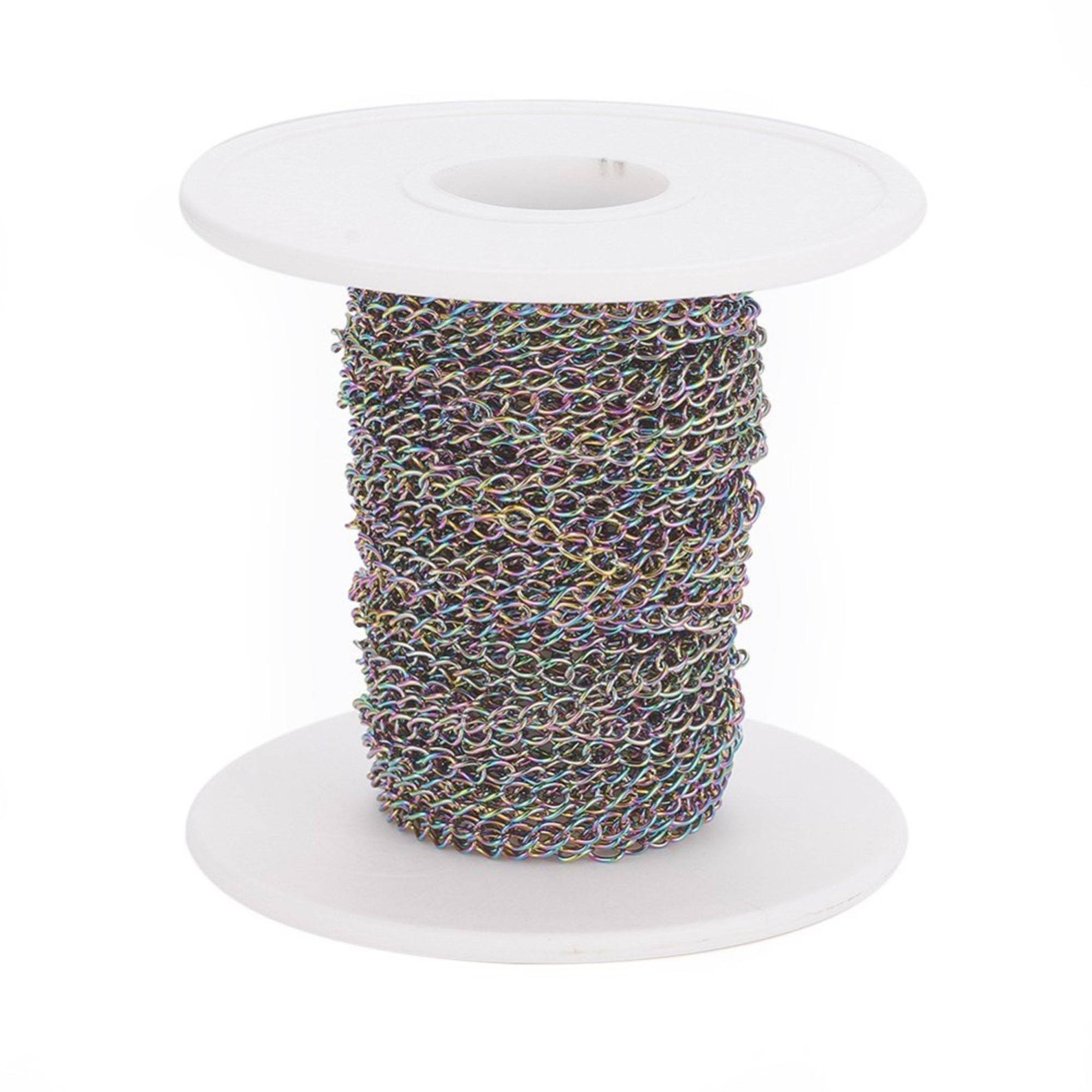 Rainbow Titanium Plated Stainless Steel Twist Chain Soldered | Etsy