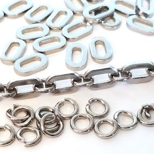 Oval Linking Rings, Shiny Stainless Steel, DIY Jewelry Connectors ...