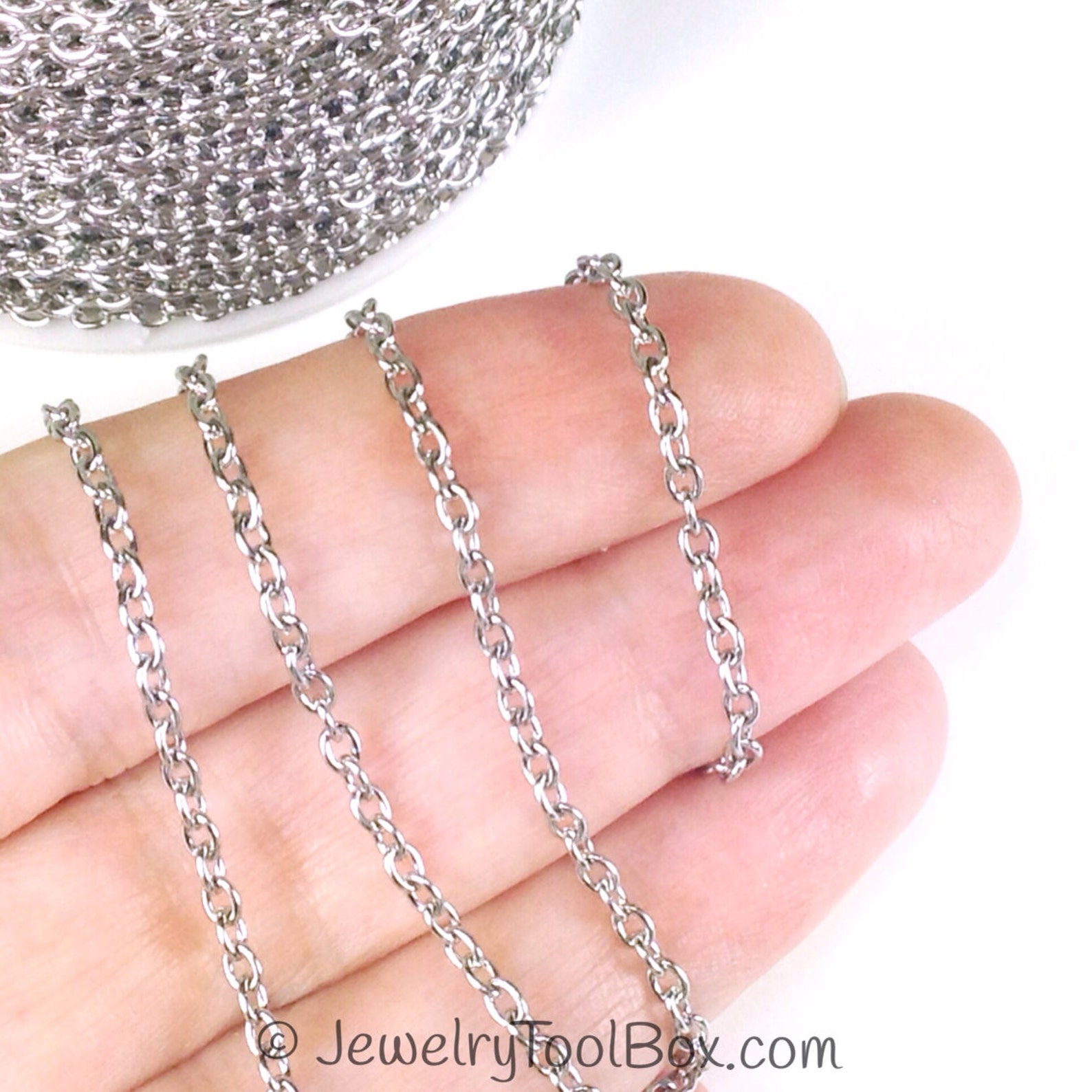 Stainless Steel Chain 3x2x0.6mm Oval Rolo Chain Open Links - Etsy