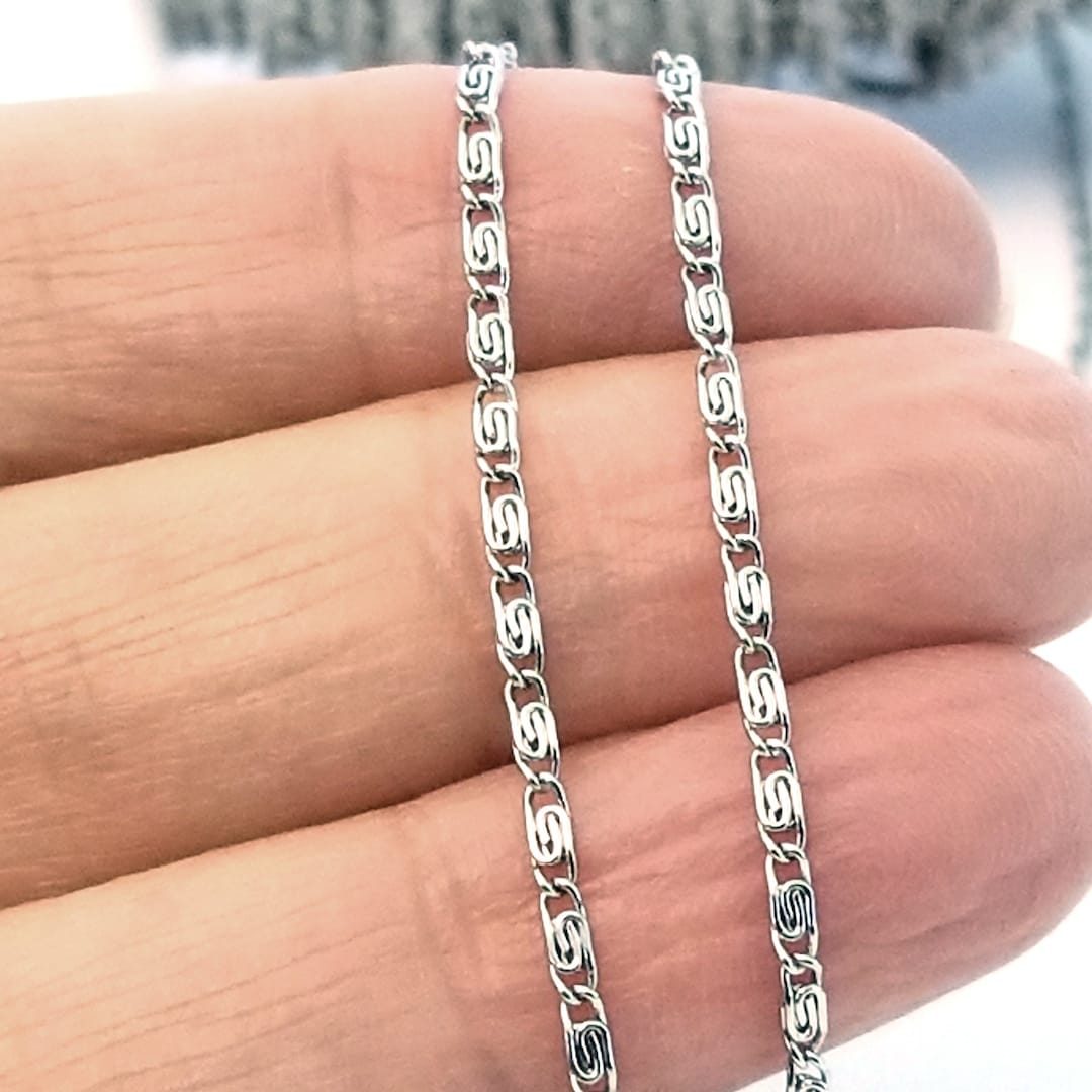 Lumachina Chain, Tiny 4x1.5mm, 0.8mm Thick, Non Tarnish Stainless Steel ...