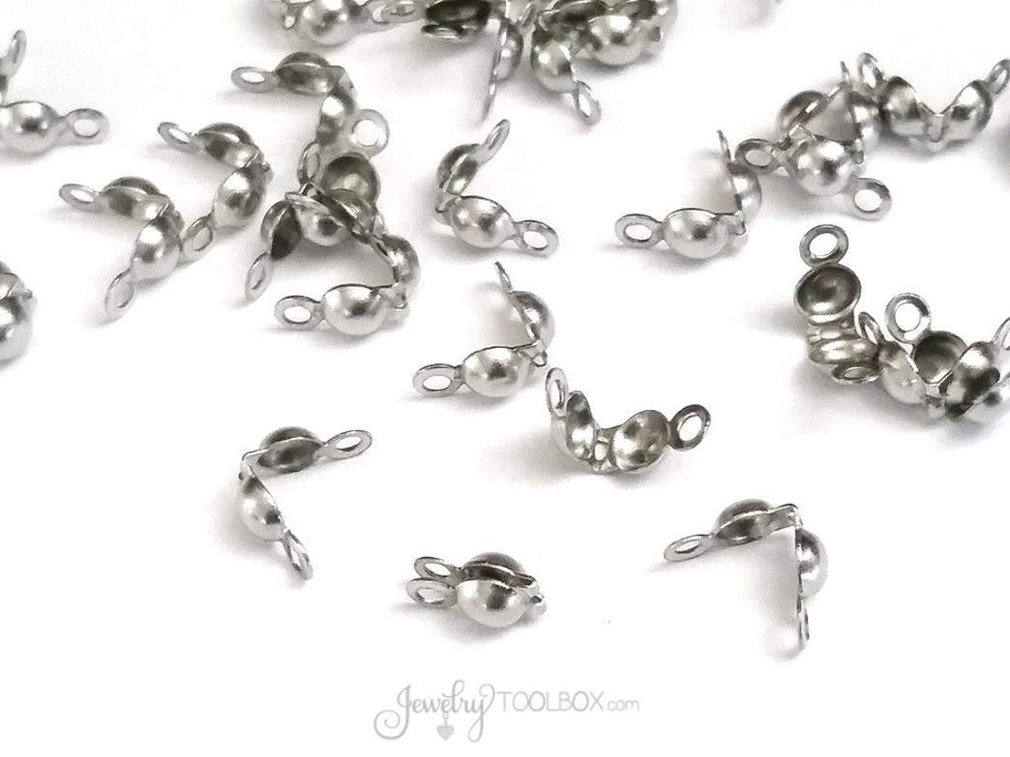 Bead Tips, 50 Pieces, Stainless Steel, Bracelet Ends, Bulk Findings ...