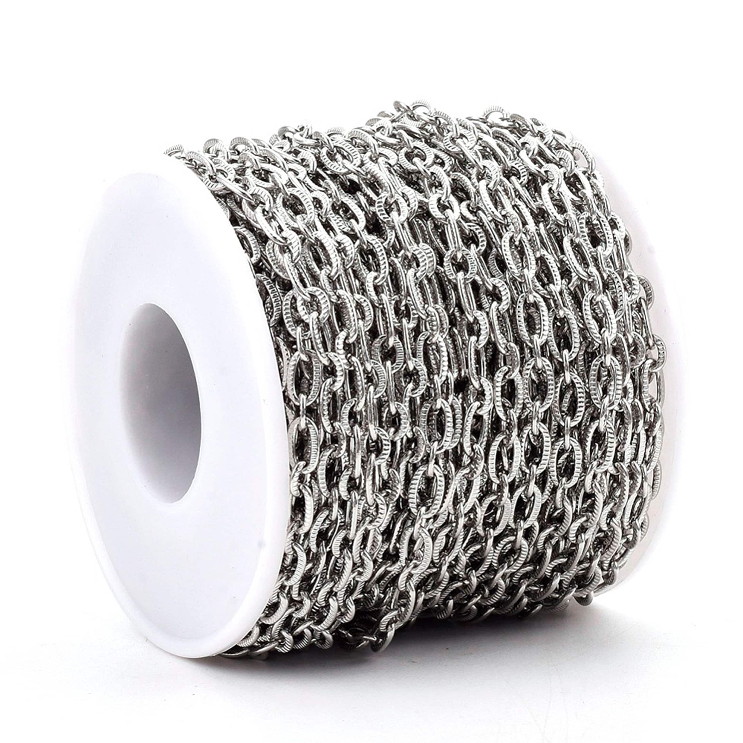 Decorative Jewelry Making Chain, Stainless Steel Alternating Textured ...