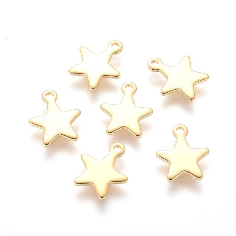 Gold Star Charms Lot - Etsy