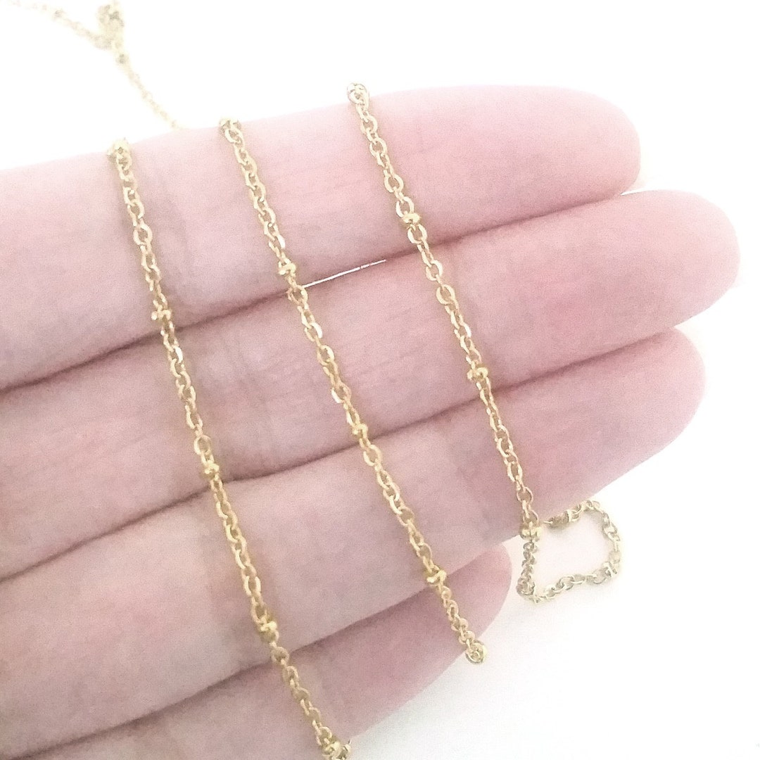 Fine Station Chain, TINY Gold Stainless Steel, 1x2mm Rondelle Stations ...