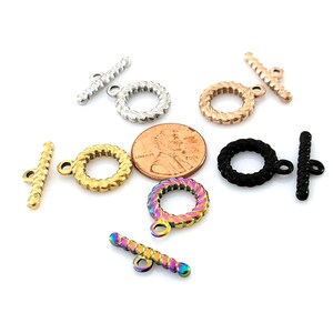 Black Toggle Clasp, Stainless Steel, Twisted Rope Design ...