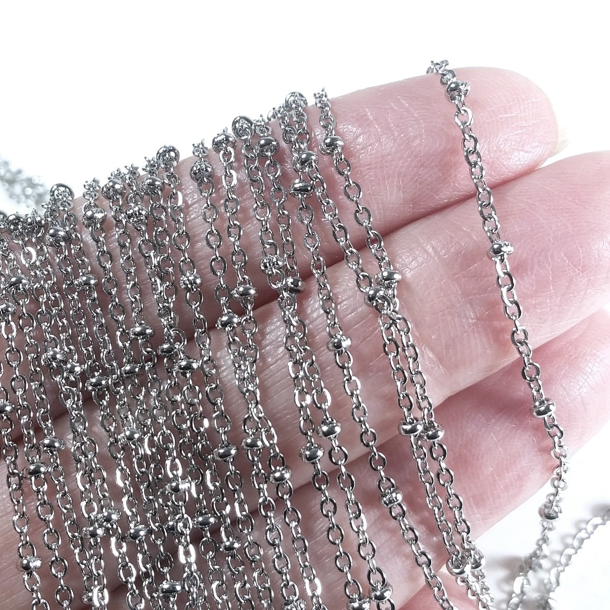 Fine Station Chain Stainless Steel With 1x2mm Rondelle - Etsy