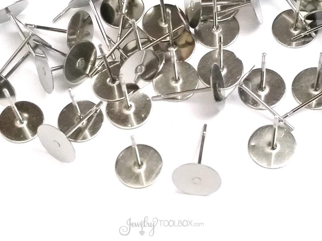 Stainless Ear Stud Finding 12x8mm 0.6mm Pin Lot Size 50 - Etsy