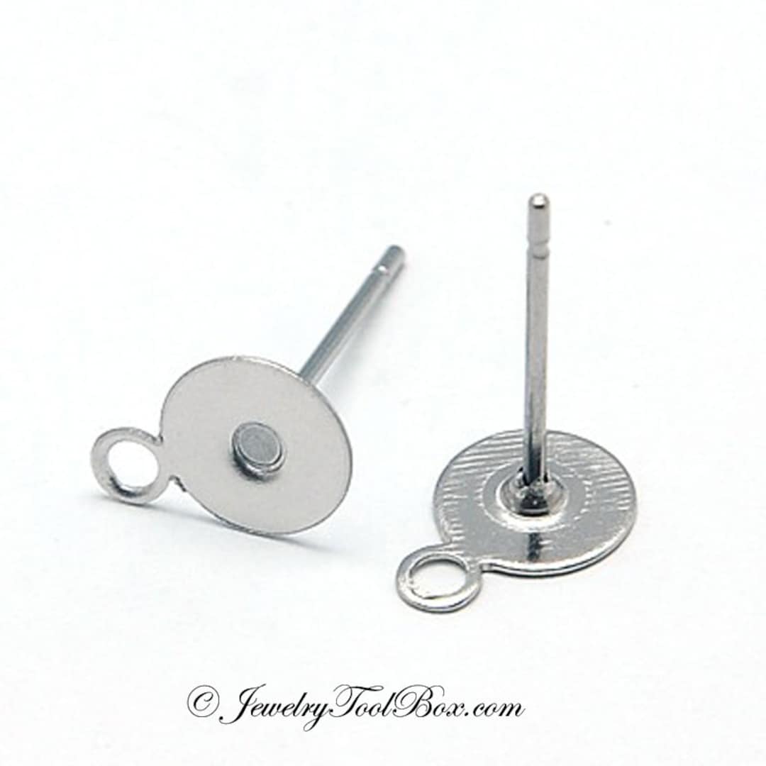 Stainless Ear Stud Finding With Loop, 12x6mm, 2mm Closed Loop, 0.6mm ...