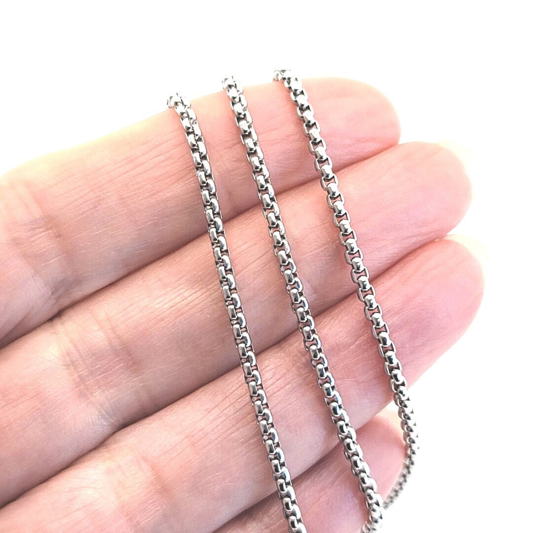 Box Chain, 2mm, Stainless Steel Venetian Chain, Bulk Jewelry Making ...