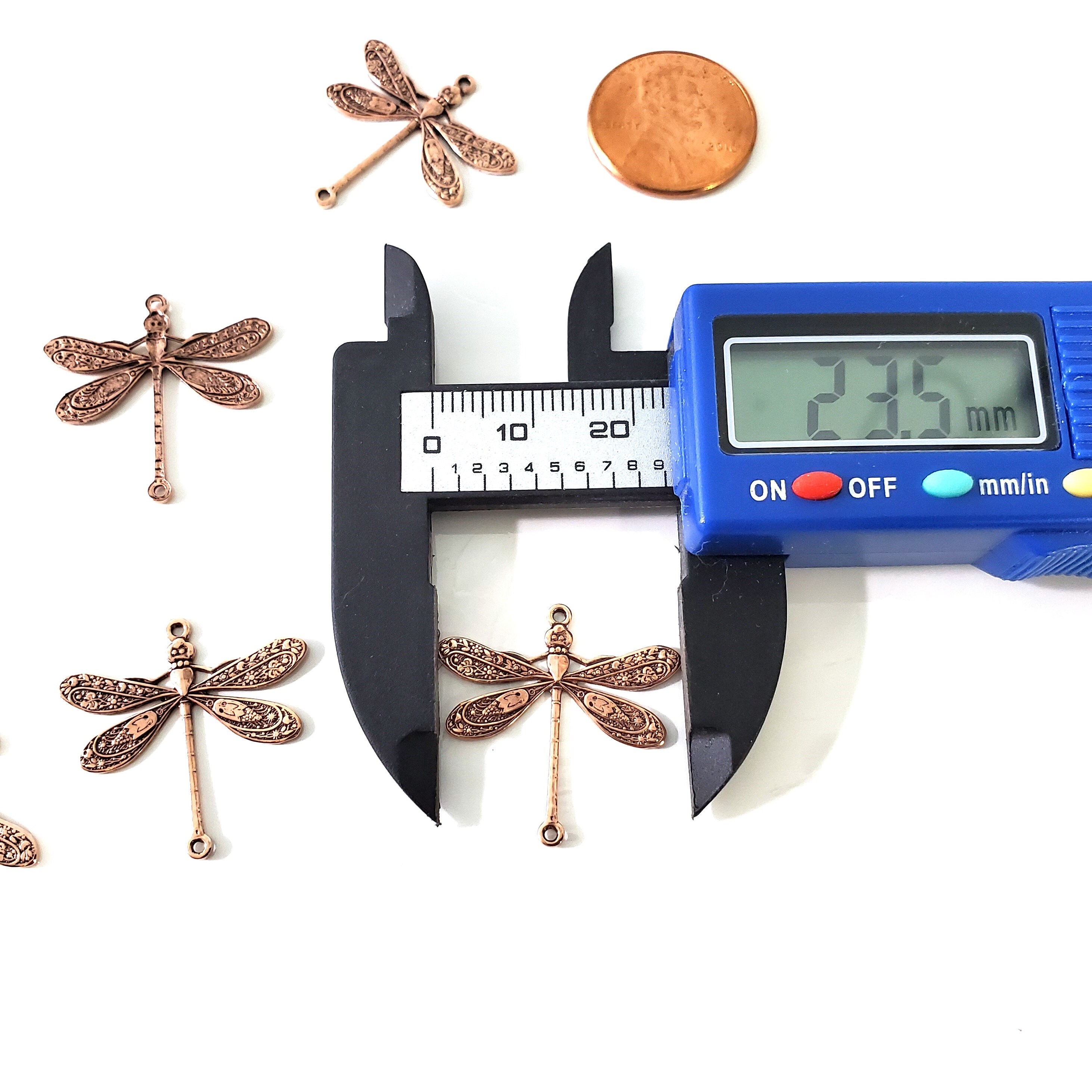 Rose Gold Dragonfly Connector Pendants Large Brass Dragonfly - Etsy