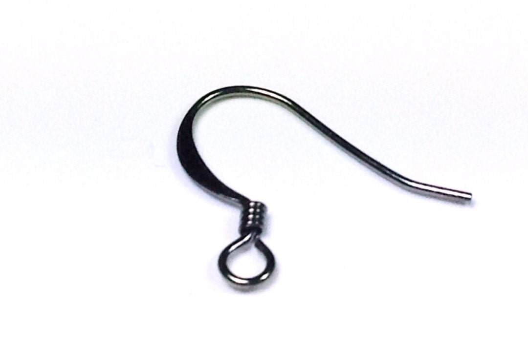 French Hook Ear Wires, Black Oxide, 18mm With Coil, Lot Size 144 Pieces ...