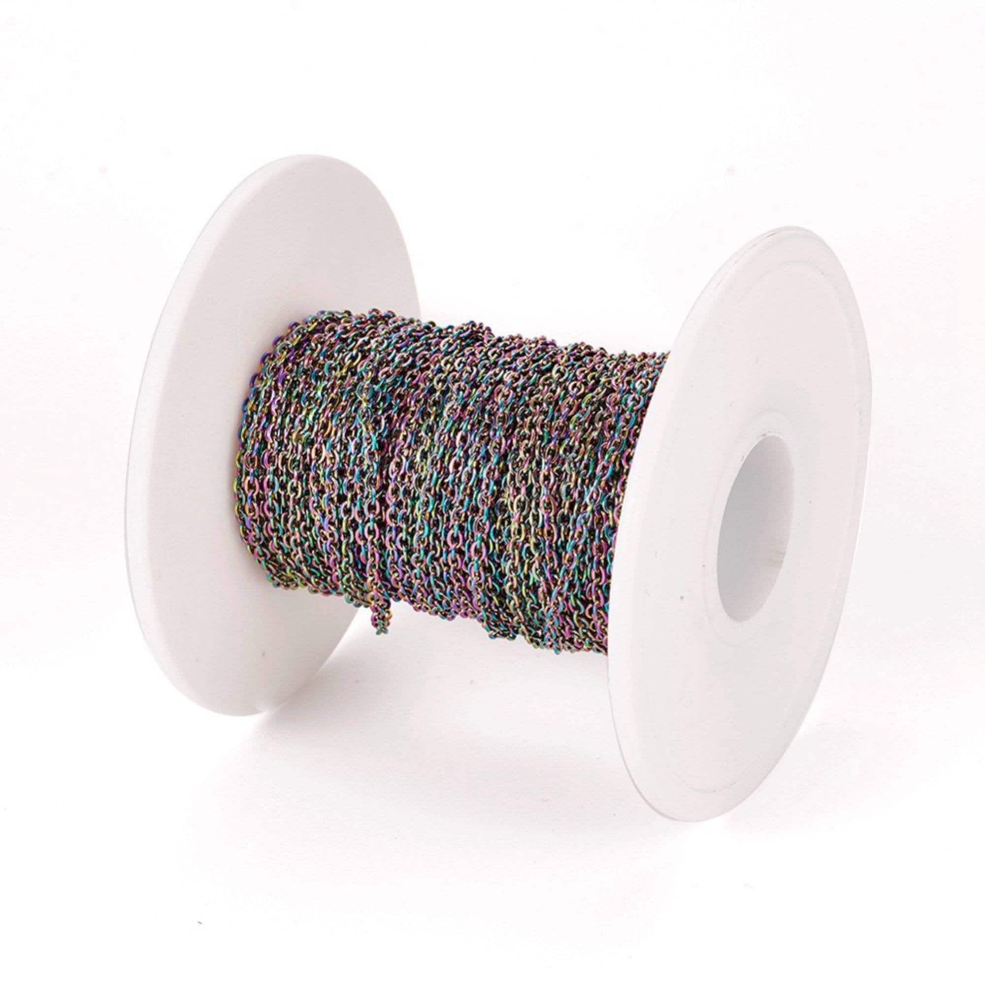 Rainbow Titanium Plated Stainless Steel Chain 2x2.5mm Oval | Etsy