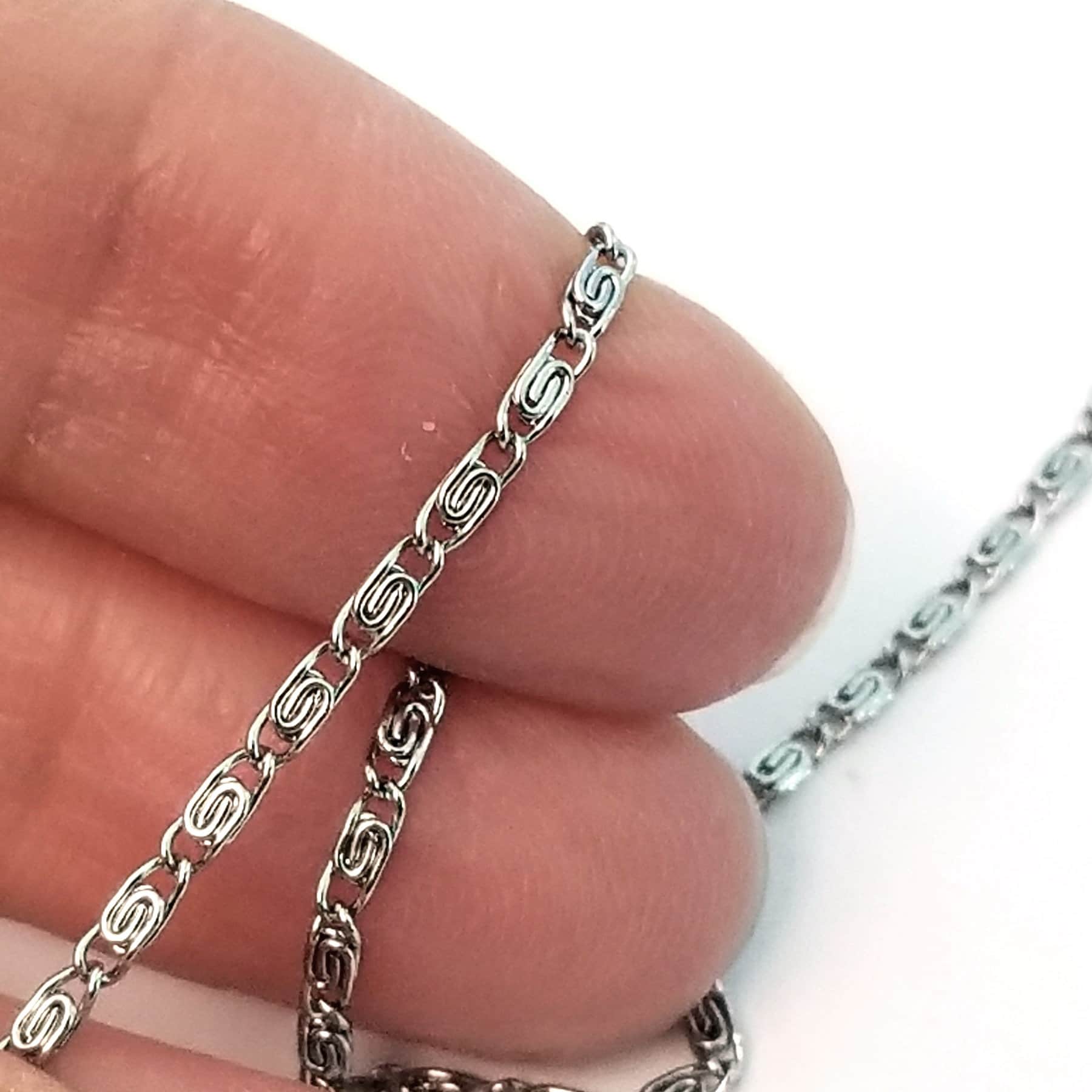 Lumachina Chain, Tiny 4x1.5mm, 0.8mm Thick, Non Tarnish Stainless Steel ...