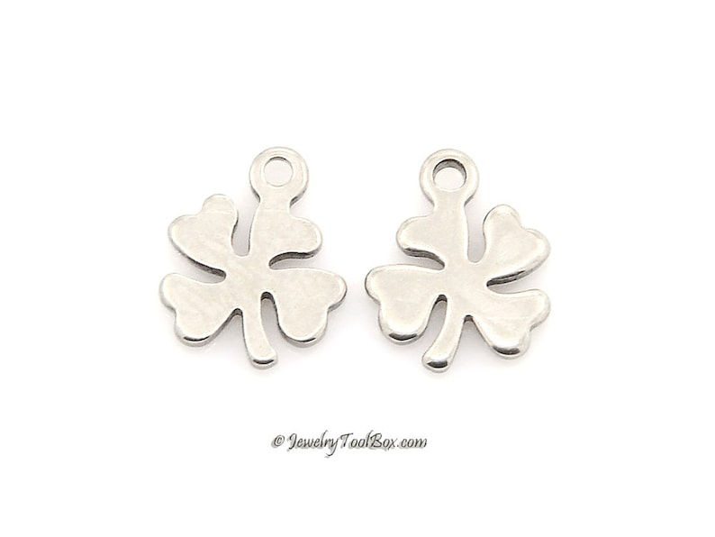 Four Leaf Clover Charms Tiny Good Luck Charms Stainless | Etsy