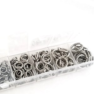 Extra Heavy Duty Jump Ring Kit, Stainless Steel, Assorted Sizes, 12 to ...