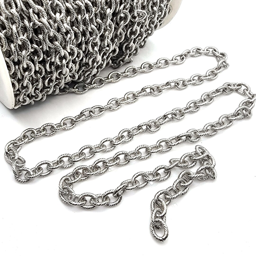 Thick Textured Stainless Steel Chain, 11x8.3x2mm, Jewelry Making Chain ...