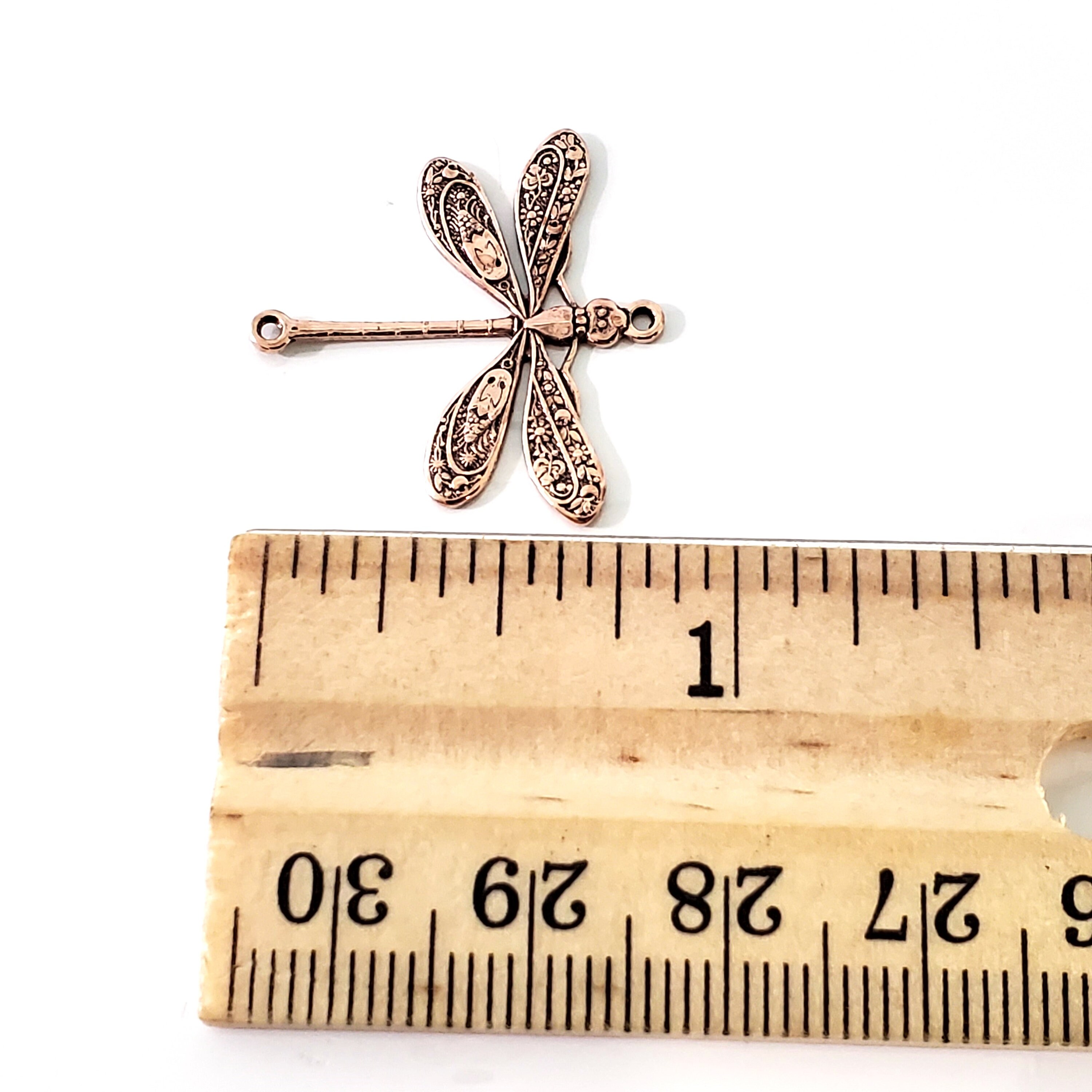 Rose Gold Dragonfly Connector Pendants Large Brass Dragonfly - Etsy
