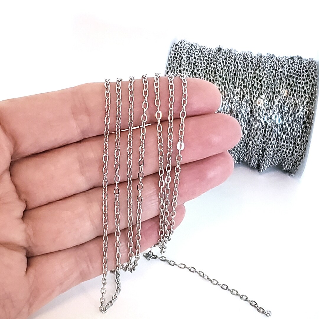 Stainless Steel Chain, Fine Bulk Jewelry Making Chain, Oval Links, Non ...