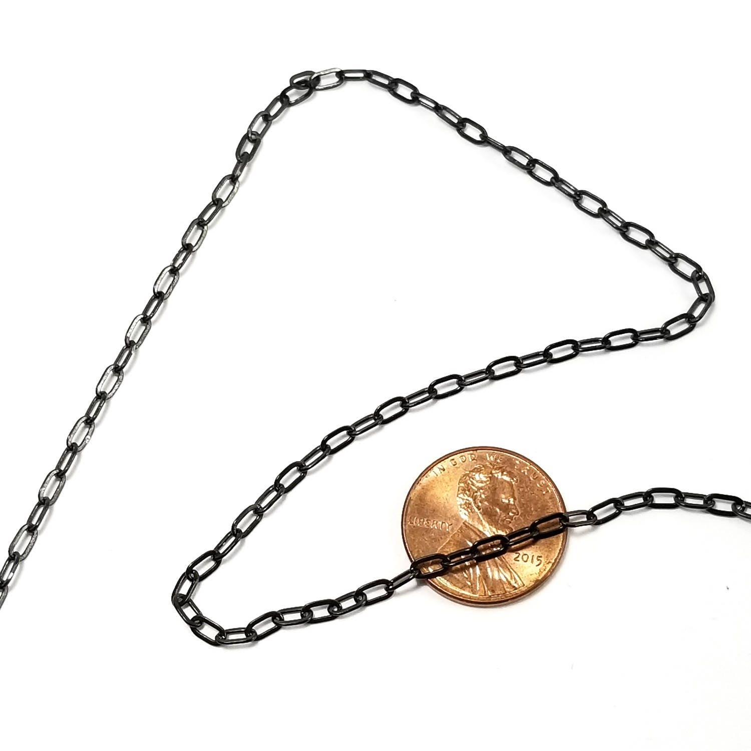 Black Chain, Tiny Paperclip Style, Stainless Steel, 4.5x2.5mm, Soldered ...