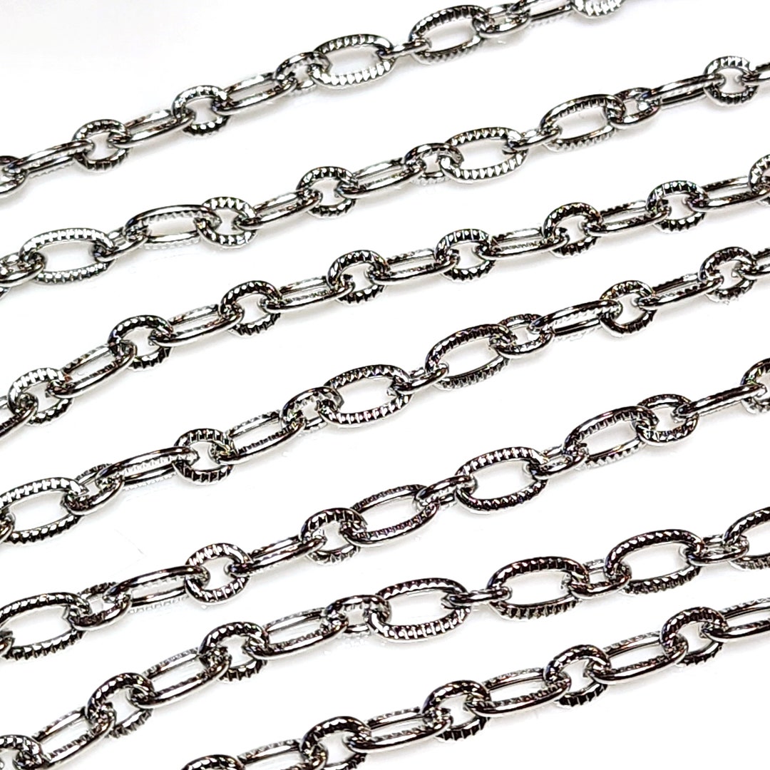 Decorative Jewelry Making Chain, Stainless Steel Alternating Textured ...