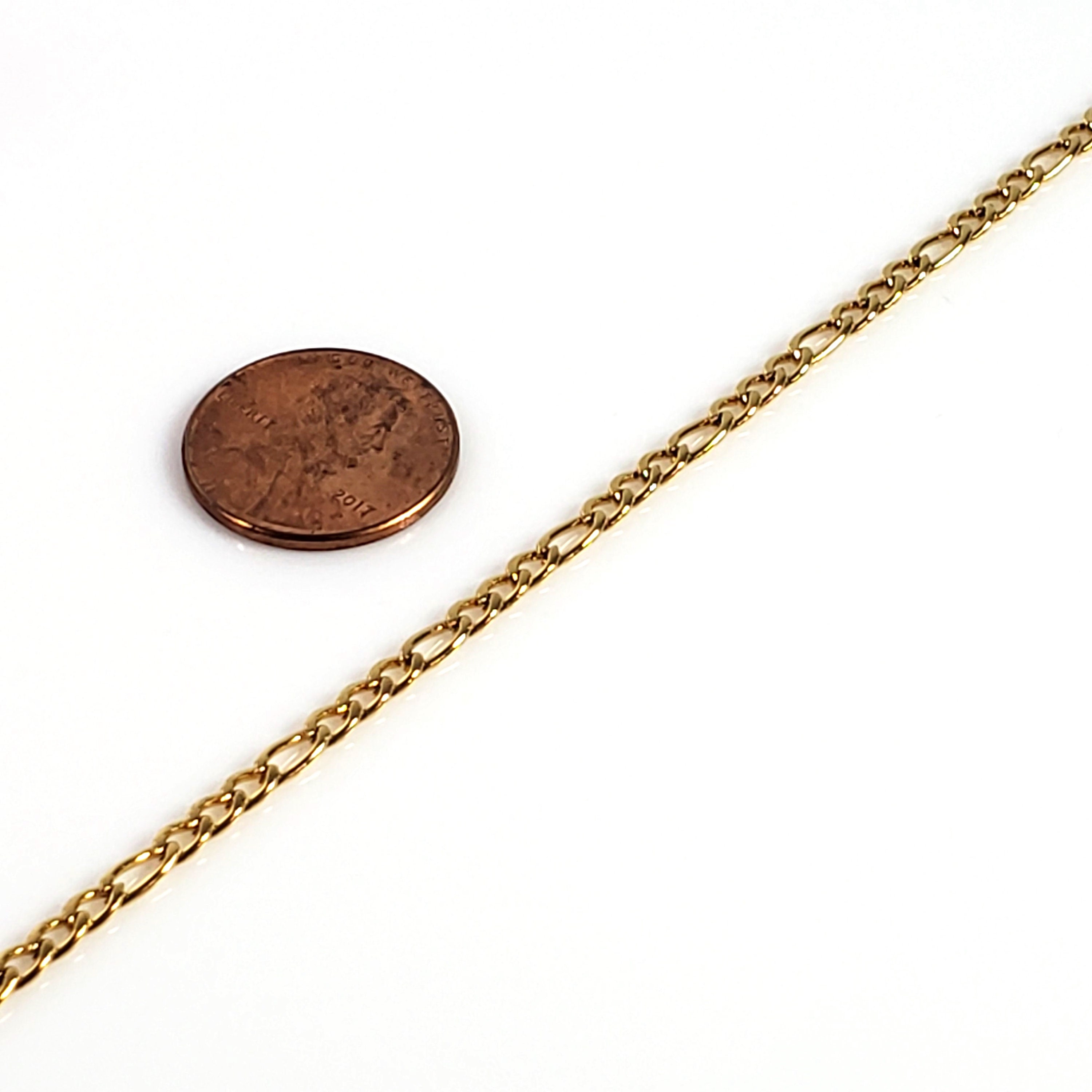 3mm Gold Figaro Chain Gold Stainless Steel Open Flat Links - Etsy
