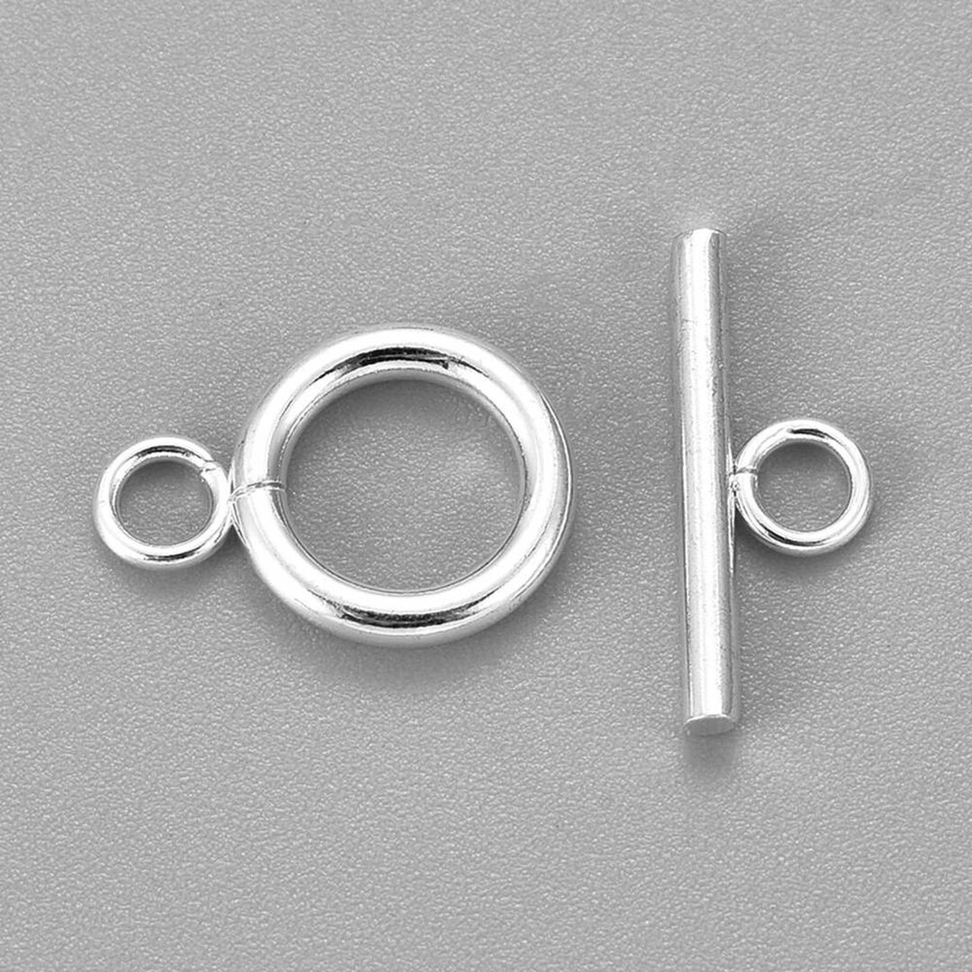 Bright Silver Toggle Clasp, Stainless Steel Plated in Silver, Small ...
