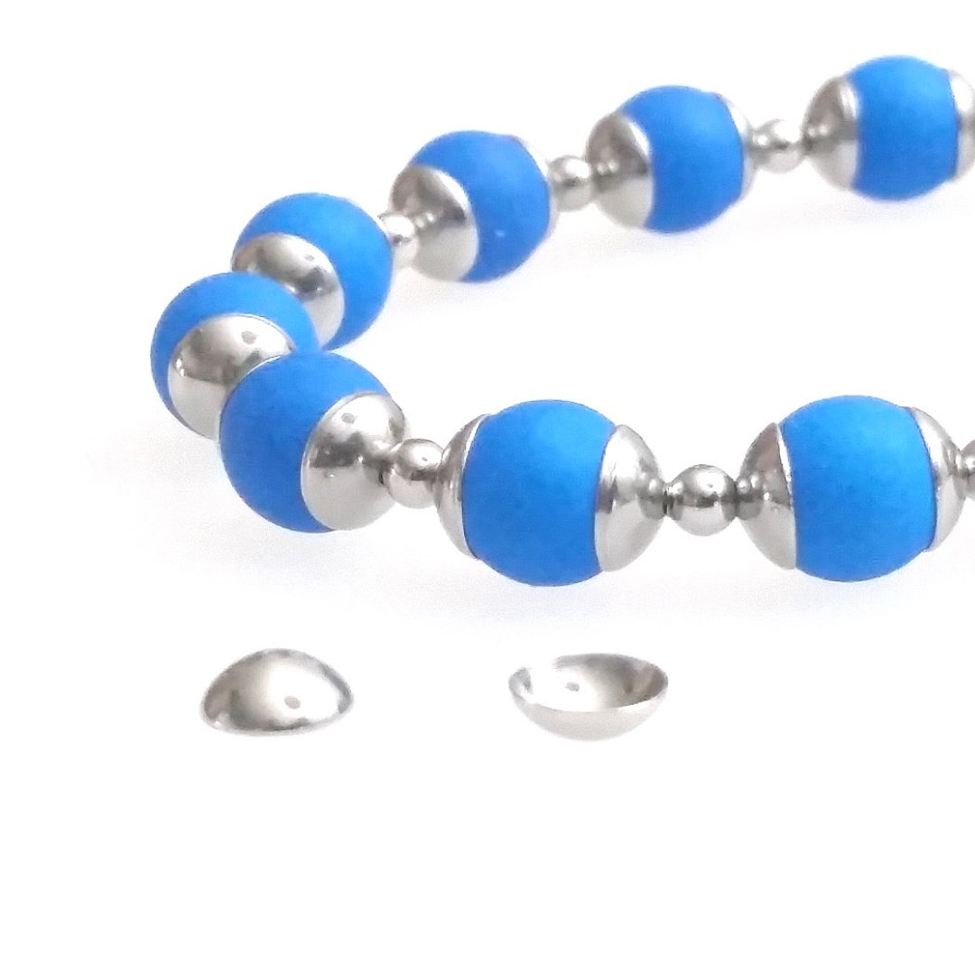 Smooth Dome Bead Cap, 100 Pieces Stainless Steel, Fits 3mm Thru 8mm and ...