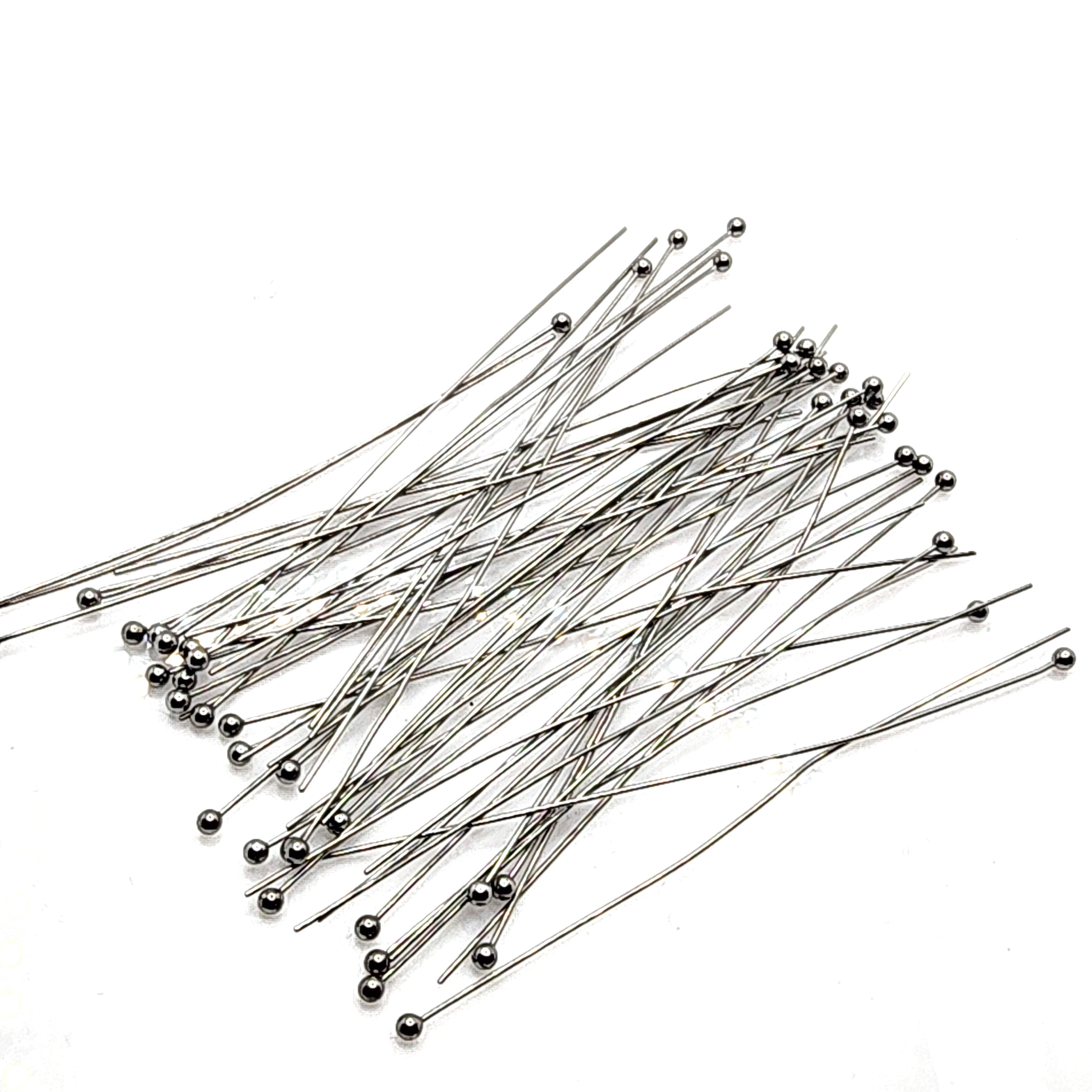Long Thin Ball Pins, Stainless Steel, 70mm, 2 3/4 Inch, 0.5mm, 24 Gauge ...