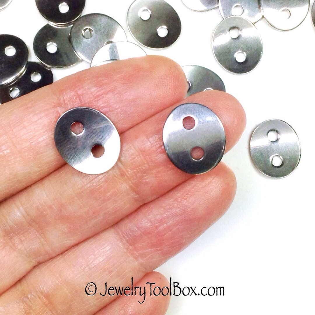 Buttons, Stainless Steel, 2 Hole Buttons, Silver Tone Buttons ...