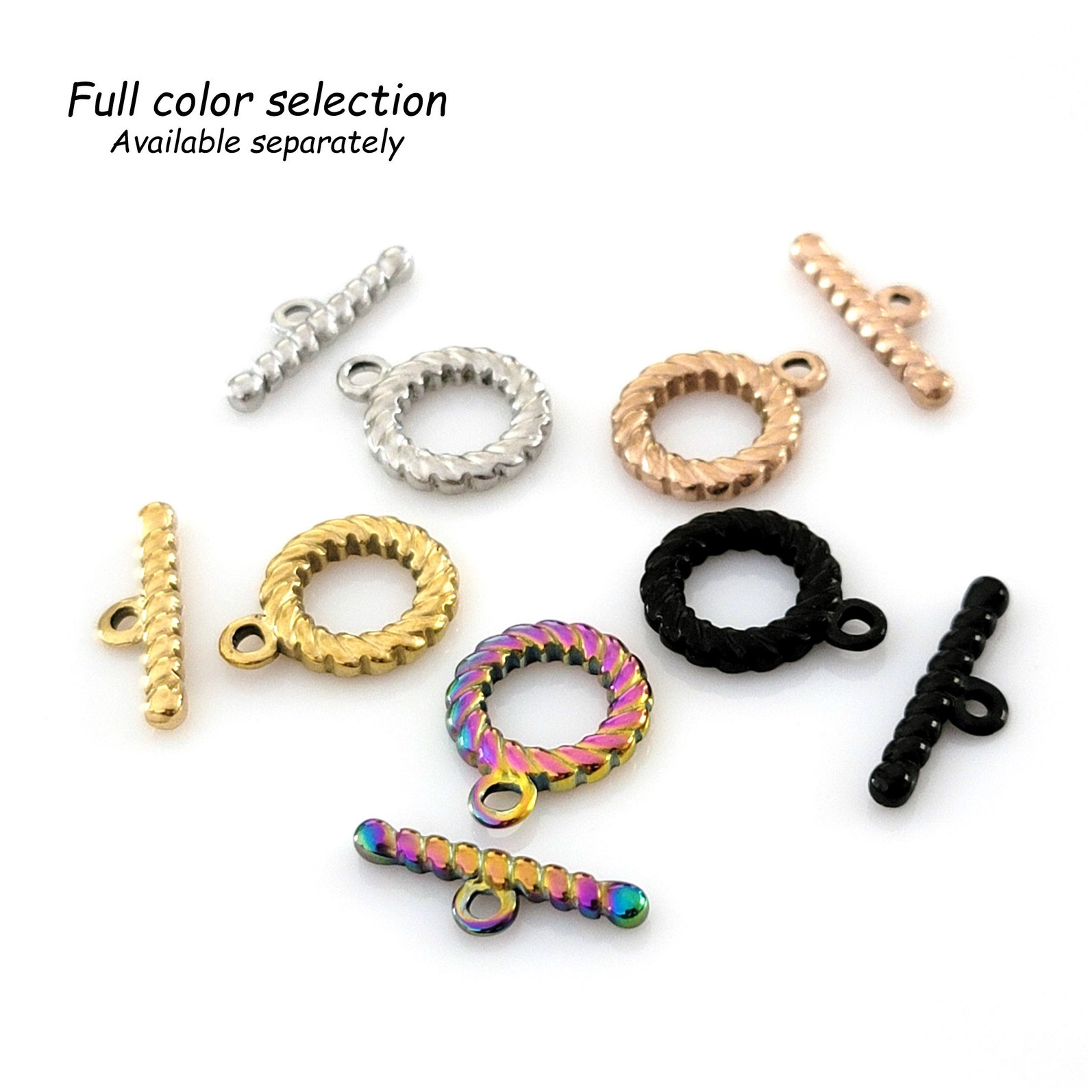 Black Toggle Clasp, Stainless Steel, Twisted Rope Design ...