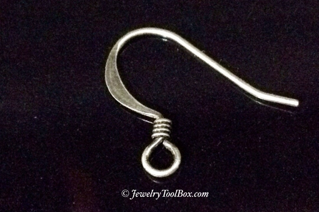French Hook Ear Wires, Antique Silver Plated, 18mm With Coil, Lot Size ...