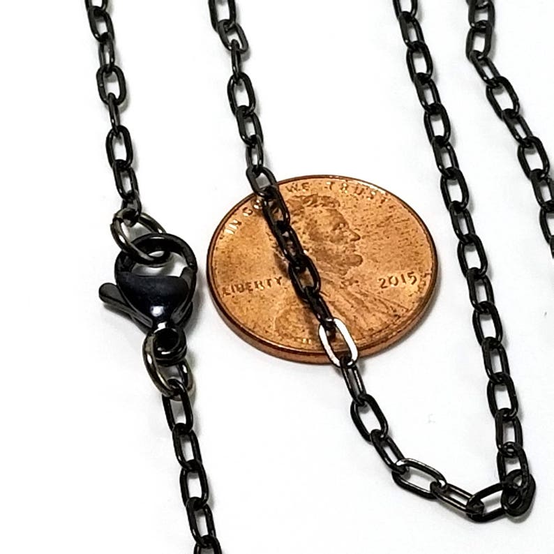 Black Chain, Tiny Paperclip Style, Stainless Steel, 4.5x2.5mm, Soldered ...